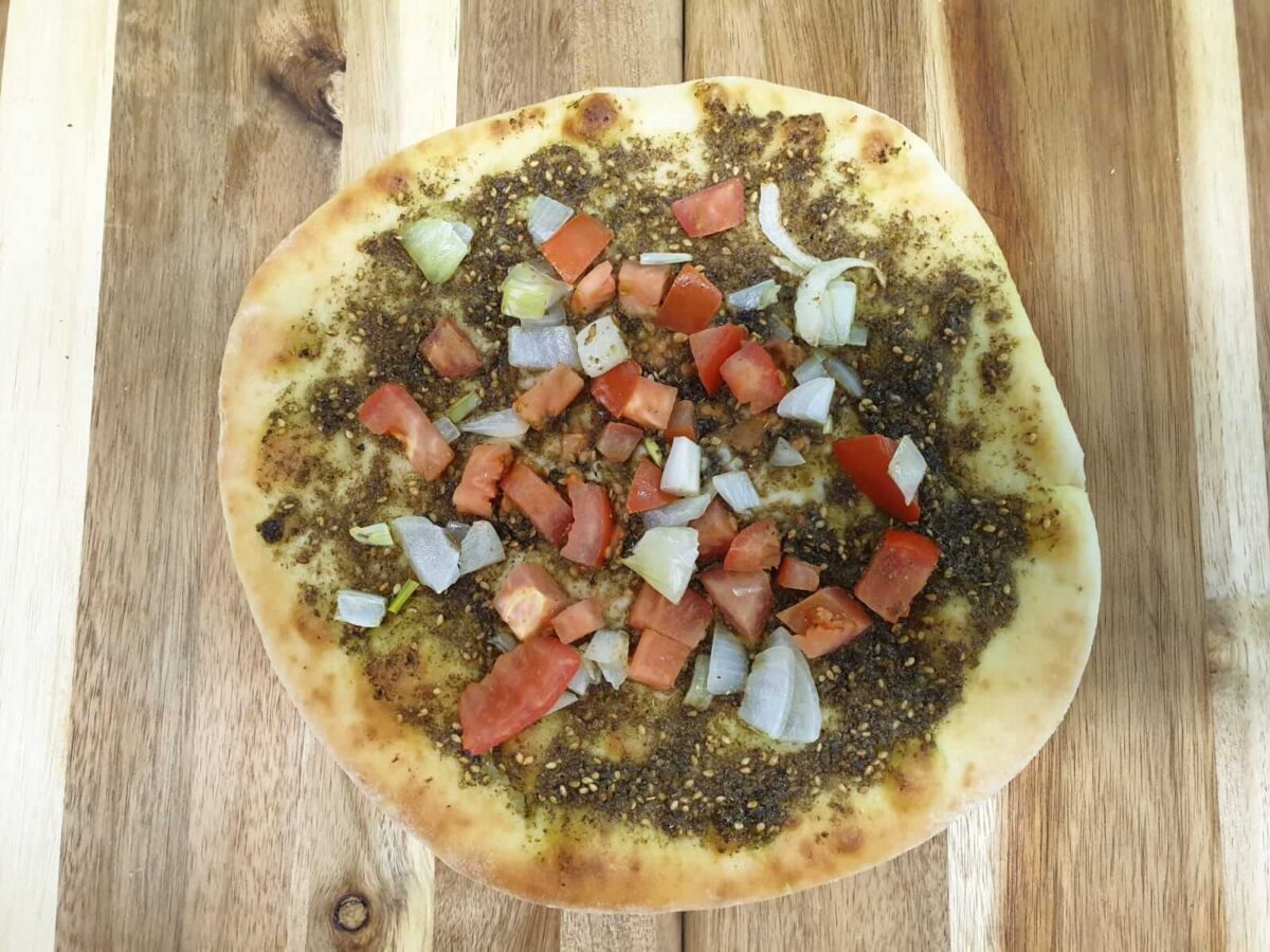 Zaatar with Tomato and Onion Pizza - Abdallah Brothers Bakery Dandenong